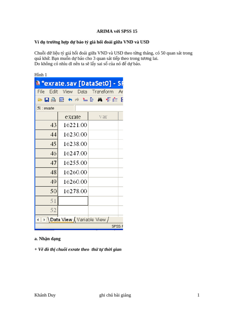 ARIMA V I SPSS 15 Ghi Chu Bai Giang | PDF