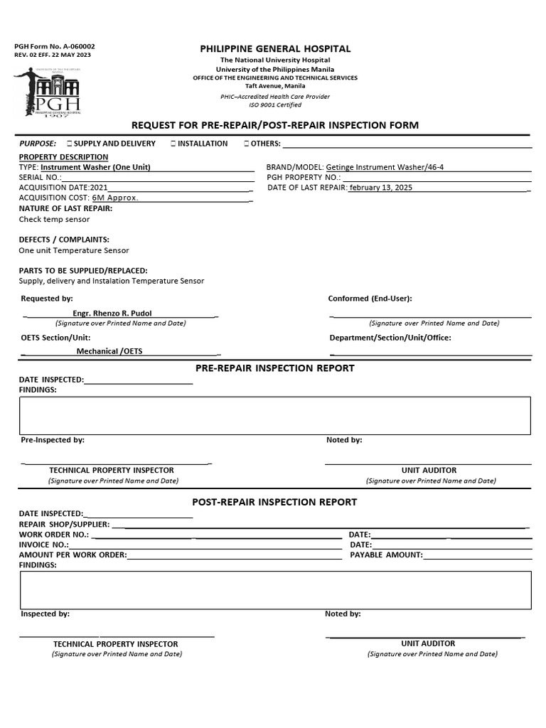 New Pre Repair Instrument Washer 55k | PDF | Quality