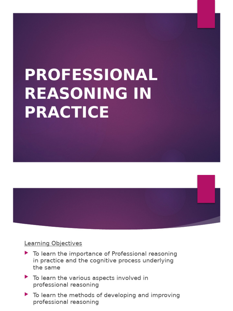 Understanding Professional Reasoning | PDF | Psychotherapy | Reason