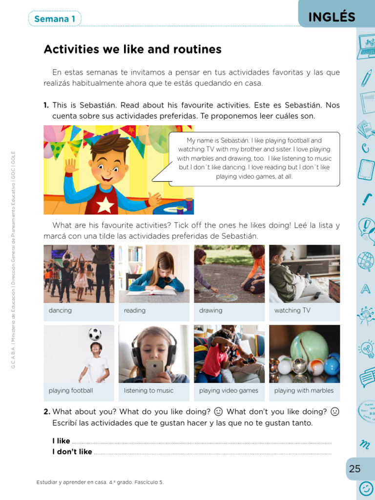 Activities We Like and Routines | PDF