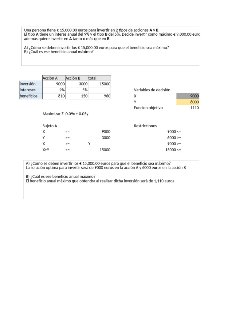 Ejercicios solver | PDF