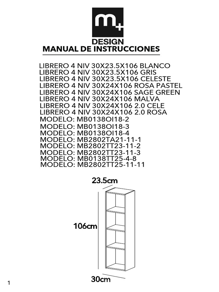 Manual de Instrucciones: Librero 4 Ni | PDF
