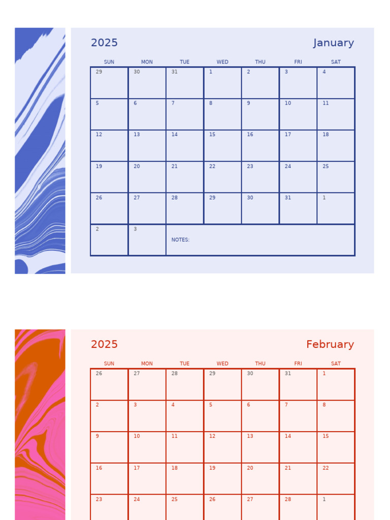 2025 Monthly Calendar Overview | PDF