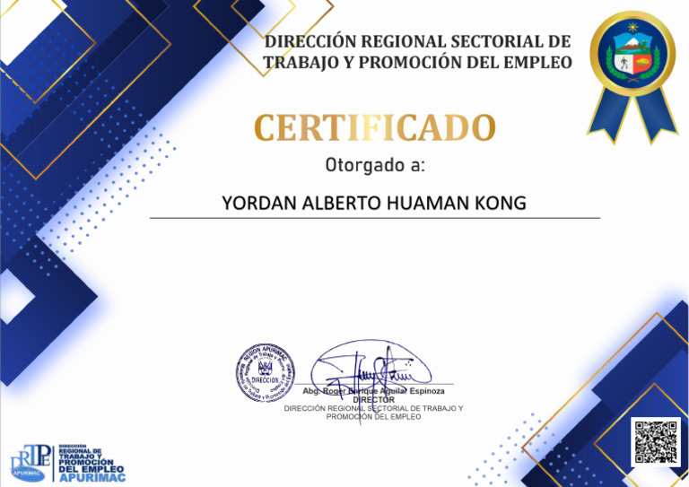 Certificado - Conferencia Informativa Virtual Condiciones Minimas de Trabajo y Aspectos Basicos ...