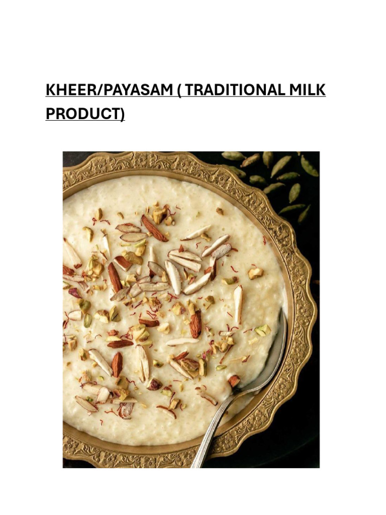 LPT Assignment (Traditional Milk Product) | PDF | Milk | Foods