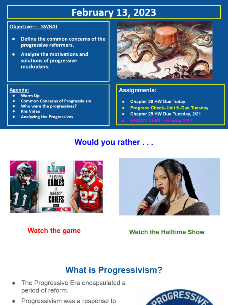 APUSH Week23 Progressive Era | PDF | Theodore Roosevelt | Progressive Era