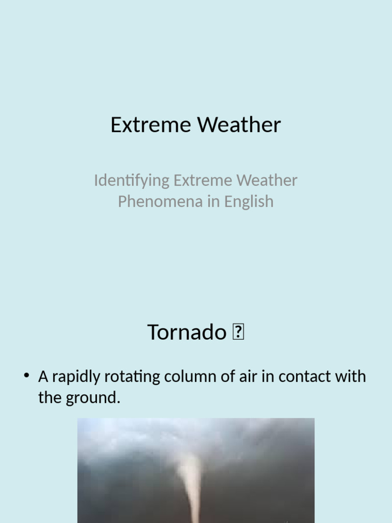 Extreme Weather Phenomena Explained | PDF