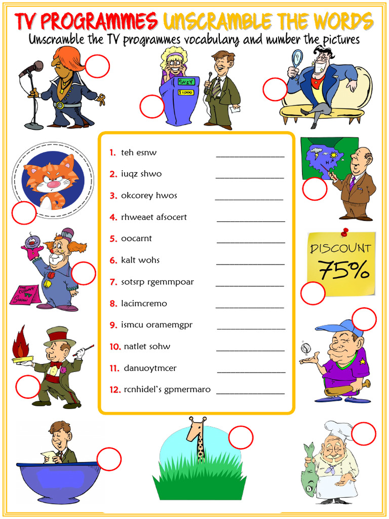 TV Programmes Unscramble | PDF