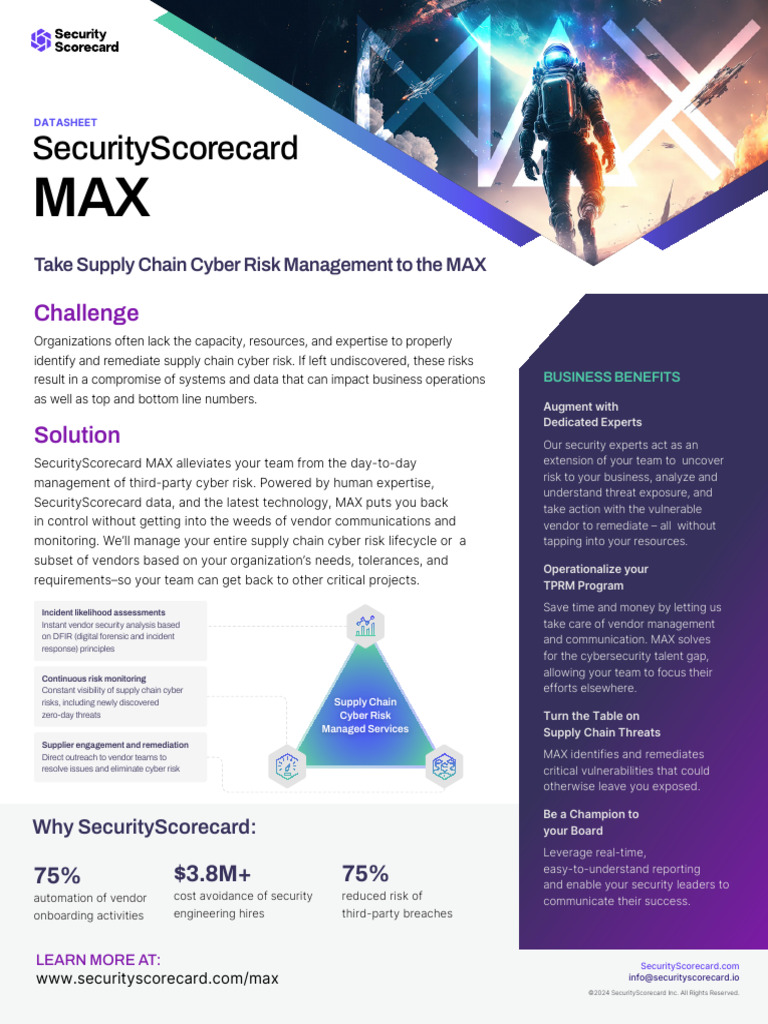 (Data Sheet) SecurityScorecard MAX Overview For Partners - 29a9ab | PDF | Risk | Computer Security