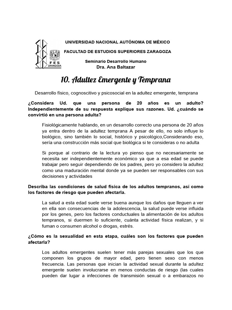 Adultez Temprana | PDF | Adultos | Inteligencia emocional