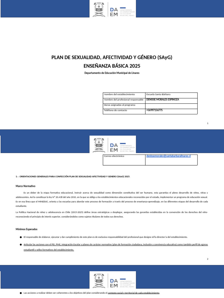 Plan SayG 2025: Sexualidad y Afectividad | PDF | Educación sexual