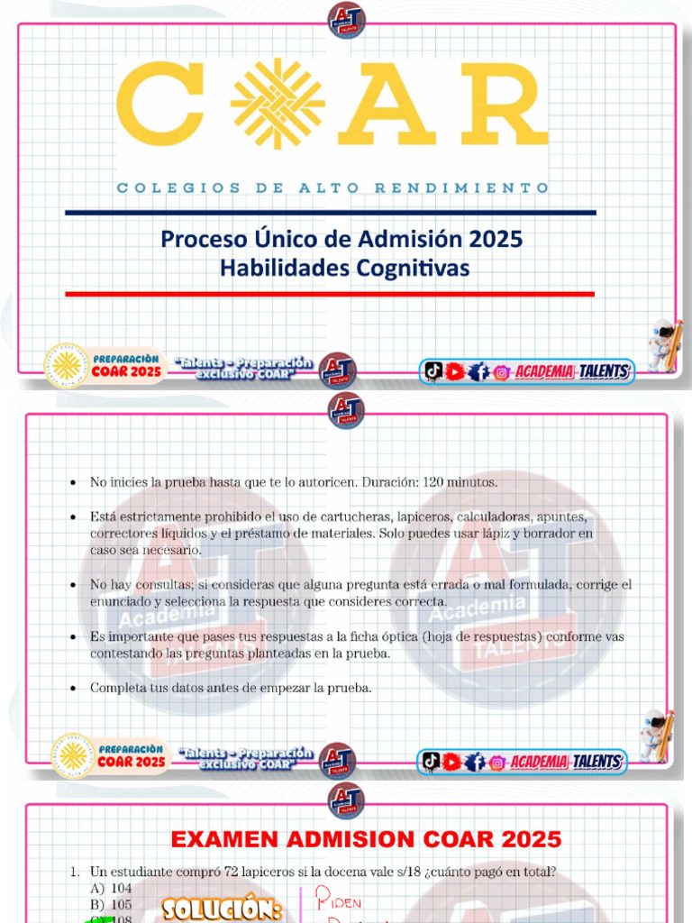 Pizarra Examen Admision Coar 2025 - Compressed | PDF