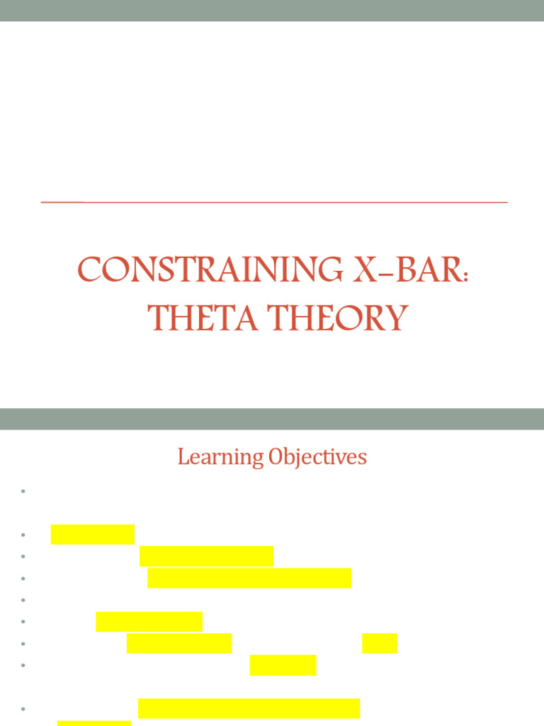 6. Constraining X-bar_Theta Theory Ss | PDF | Syntax | Grammar