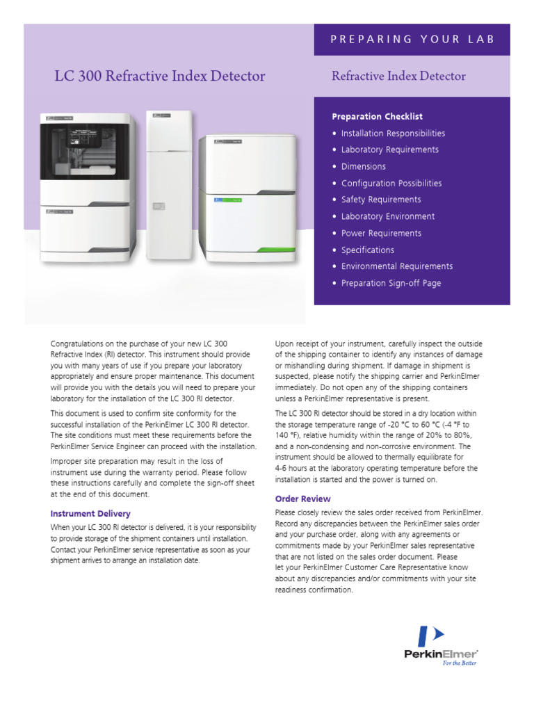 LC 300 Refractive Index Detector Setup Guide | PDF | High Performance ...