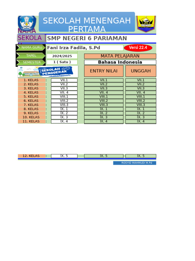 Aplikasi Nilai B. Indonesia | PDF