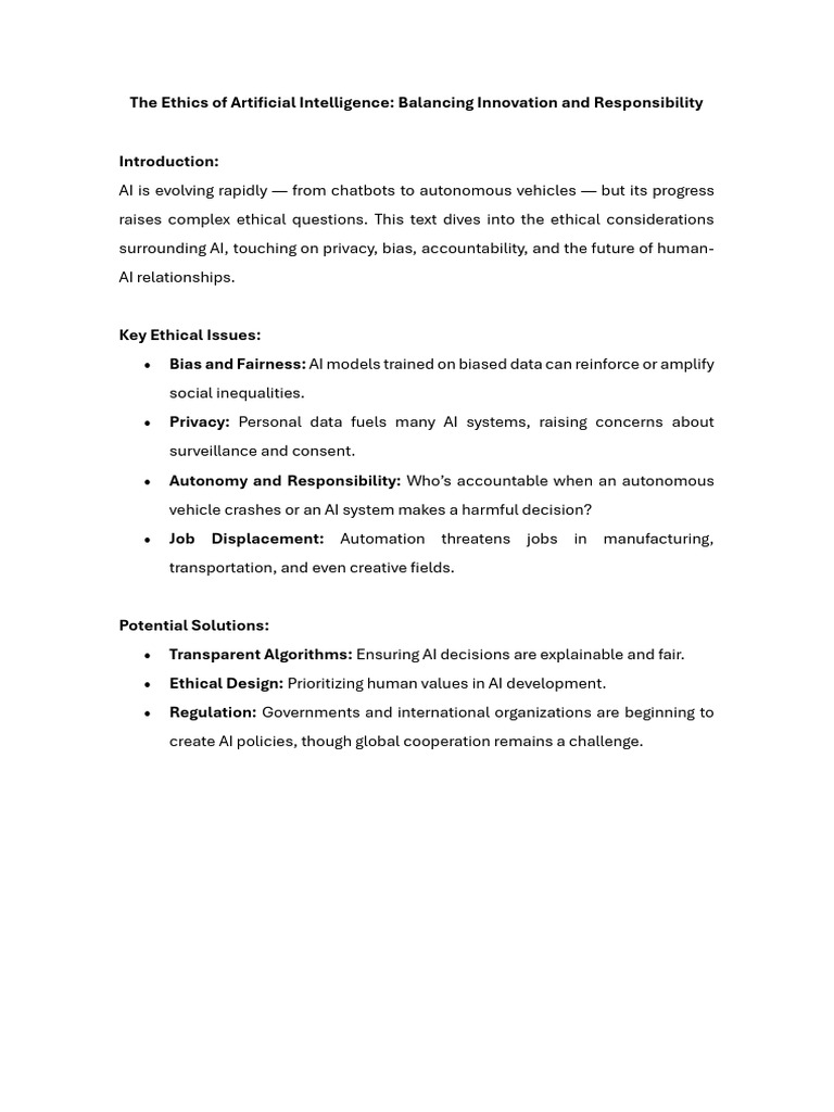 The Ethics of Artificial Intelligence | PDF