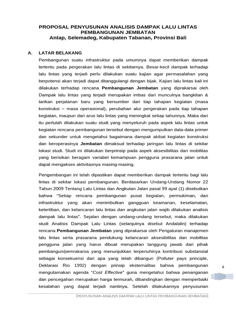 PROPOSAL ANDALALIN Jembatan | PDF