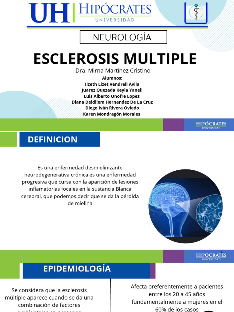 Esclerosis Múltiple: Definición y Tratamiento | PDF | Enfermedades y ...