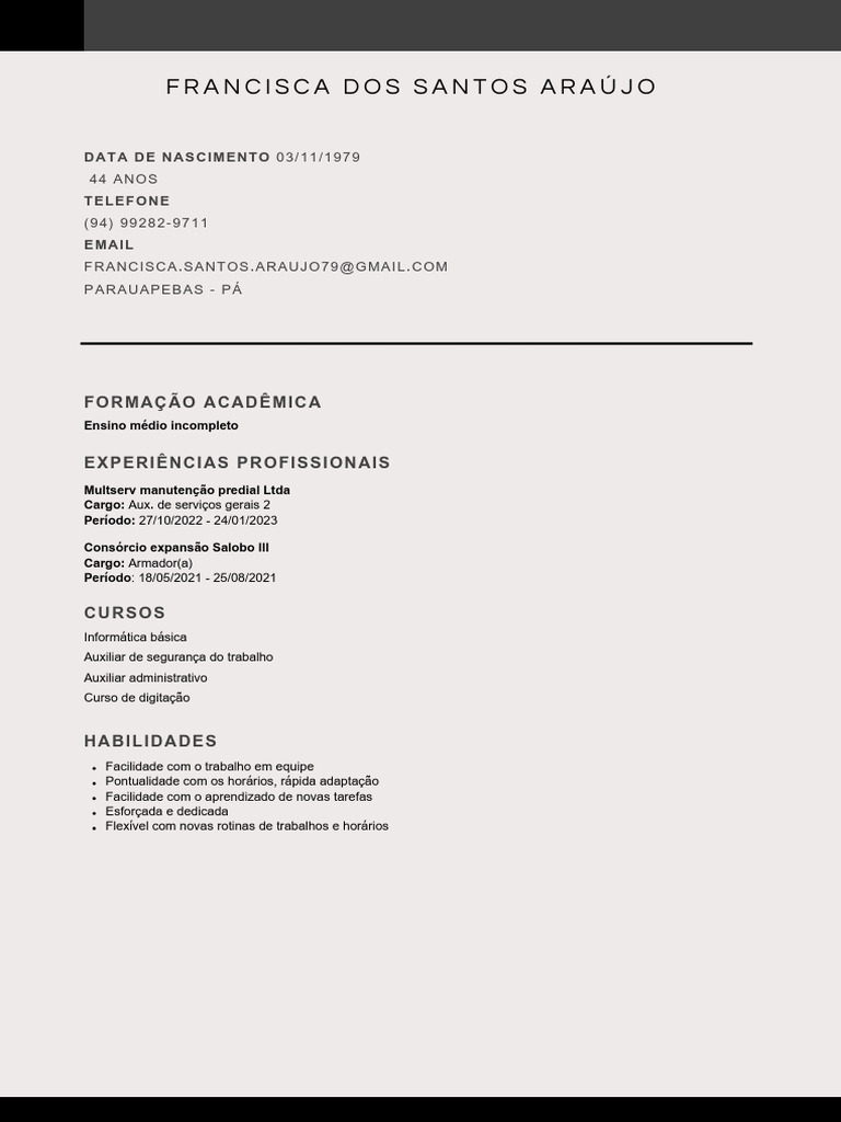 Francisca Currículo.pdf | PDF