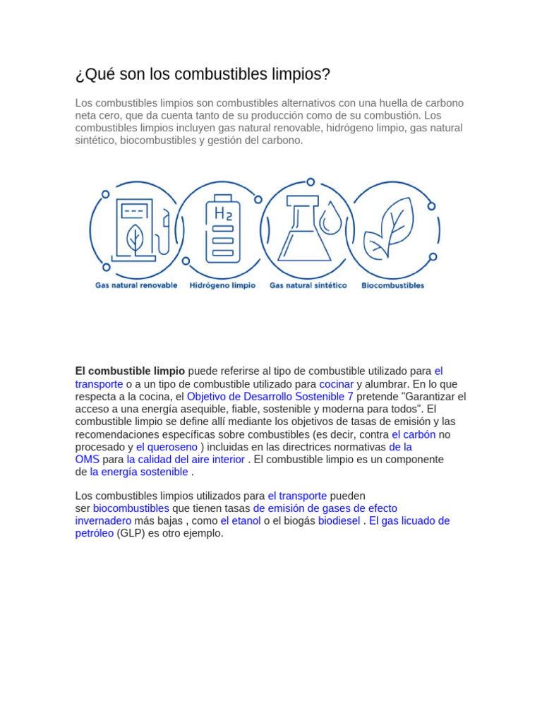 Definición de combustibles limpios | PDF