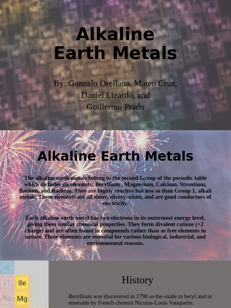 Overview of Alkaline Earth Metals | PDF | Calcium | Atoms