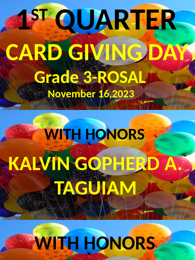 1st Quarter Card Giving Day | PDF