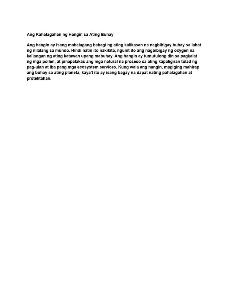 Kahalagahan NG Mga Hangin | PDF