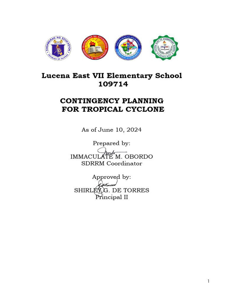 Contingency Plan for Tropical Cyclones | PDF | Emergency Management ...