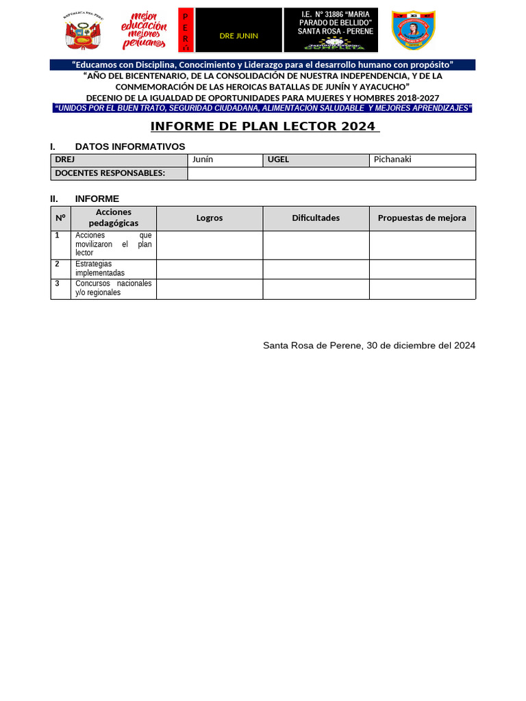 3 Informe Plan Lector 2024 1 | PDF