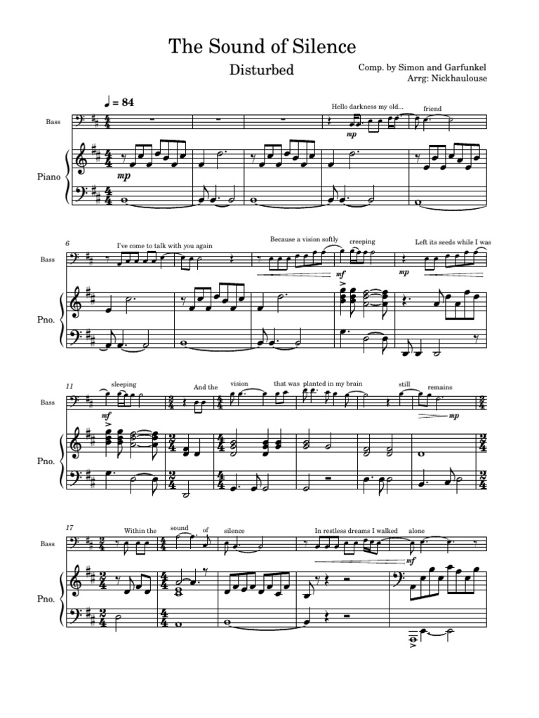 The Sound of Silence Arrangement | PDF