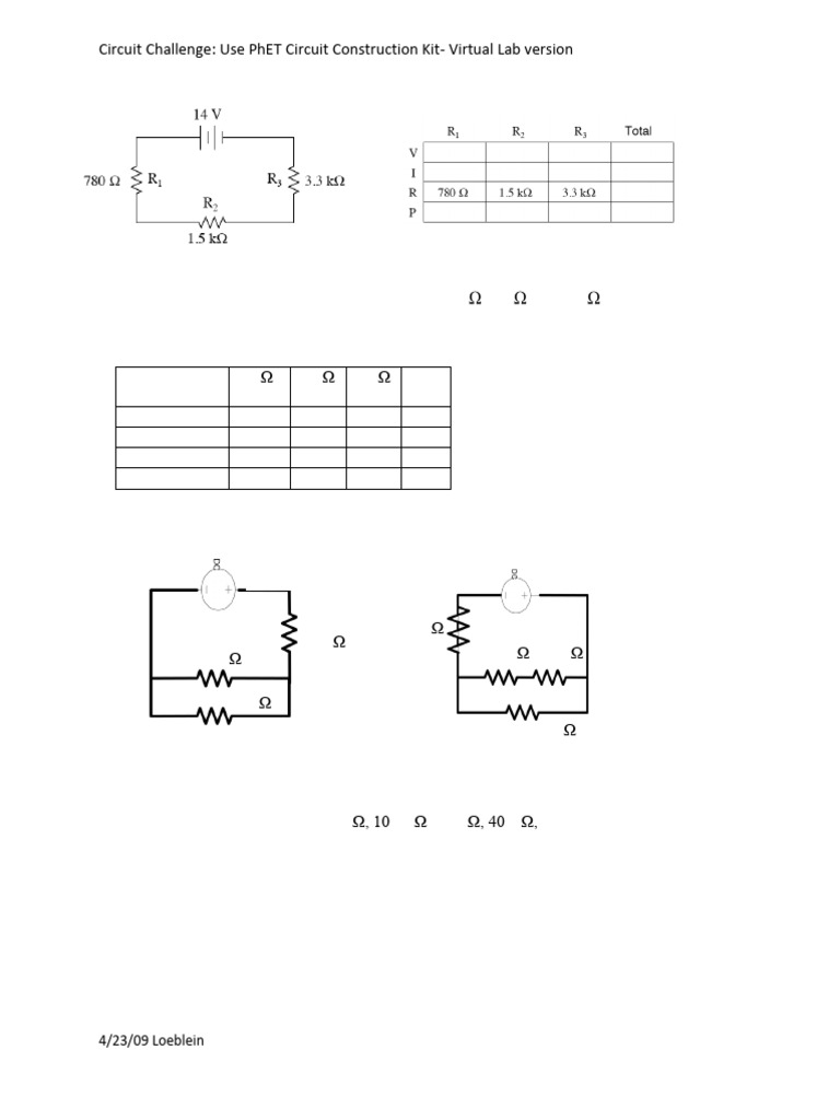 PhET Circuit Construction Lab Guide | PDF