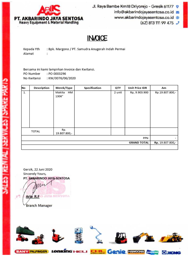 648370503-fix-Invoice-Jack Hammer | PDF