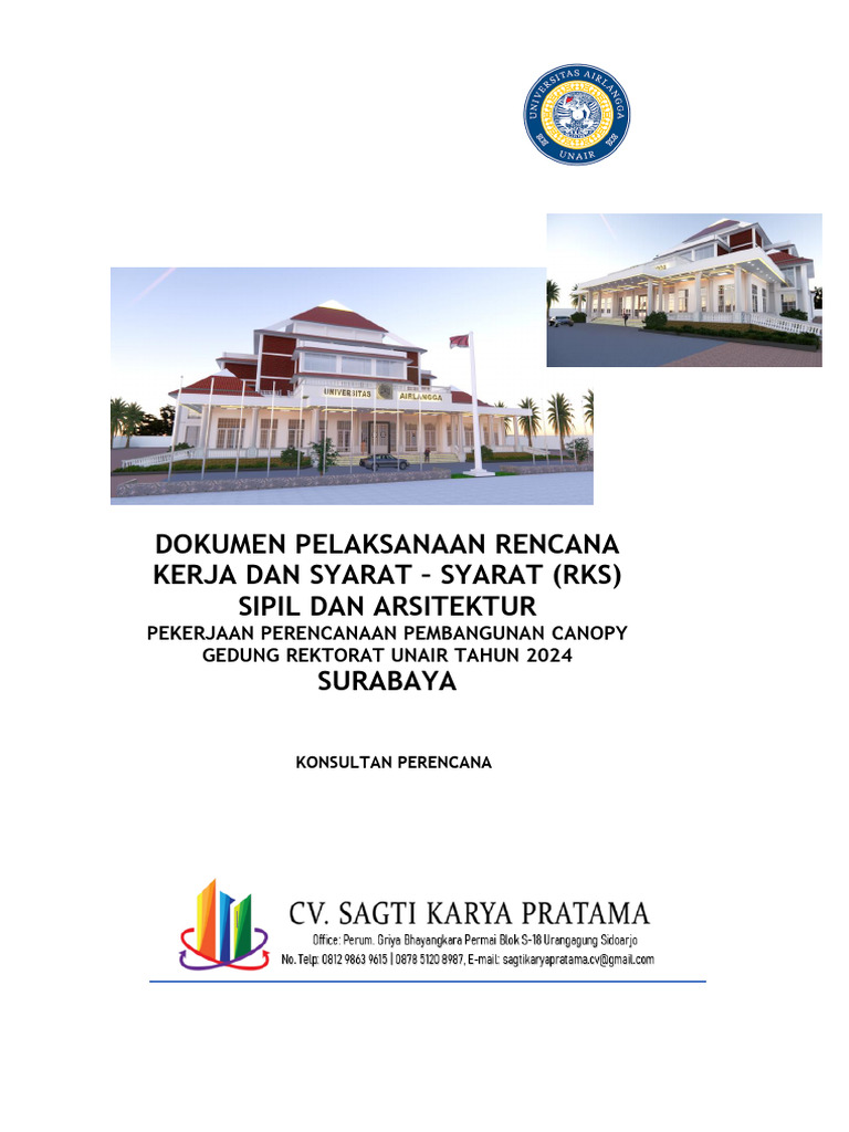 RKS Ars & Sipil Pemb. Canopy Depan Rektorat | PDF
