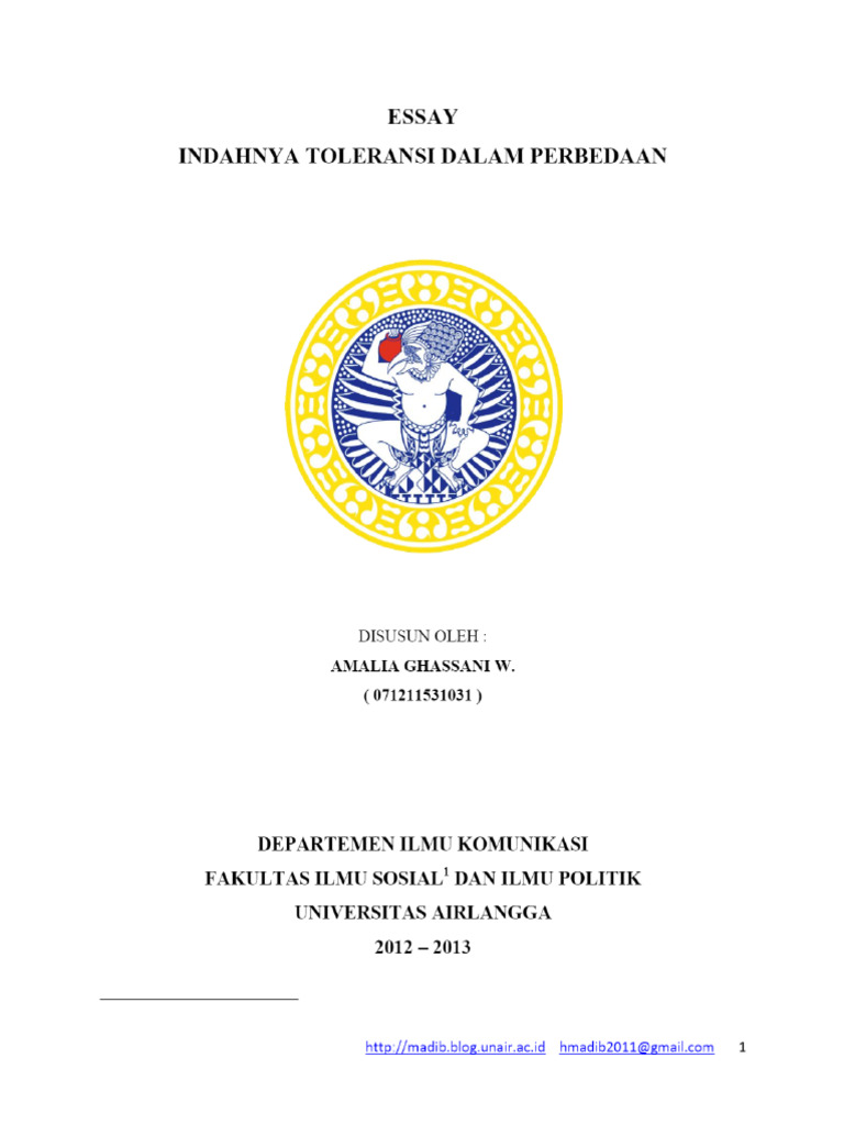 Essay Indahnya Toleransi Dalam Perbedaan - PDF | PDF