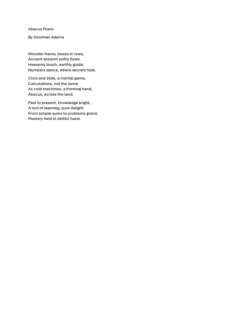 Abacus Poem | PDF