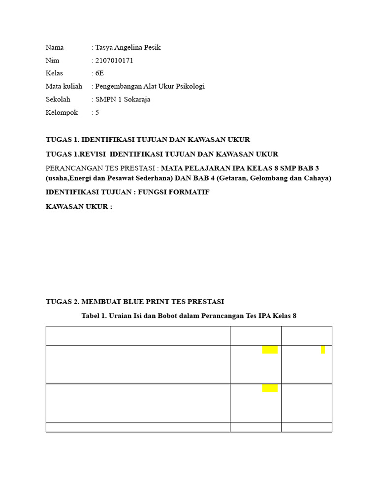 Soal PAUP Untuk Anak SMP Tasya Revisi - 115531 | PDF