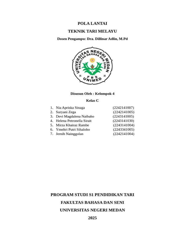 Pola Lantai Teknik Tari Melayu K.4 | PDF