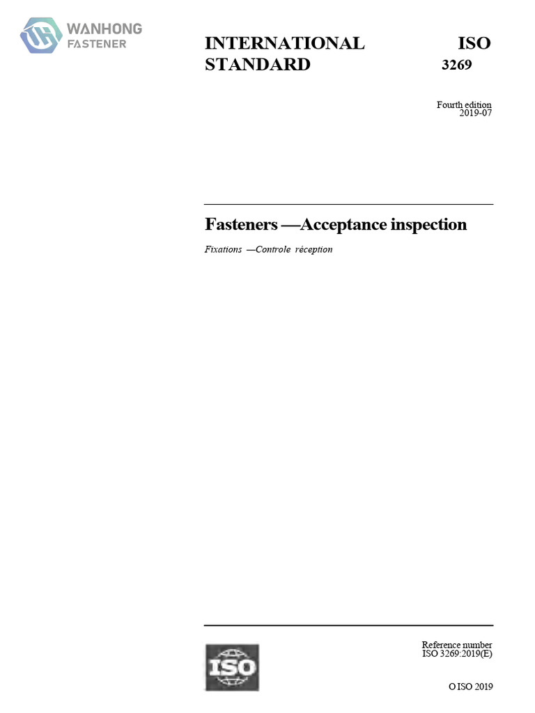 ISO 3269 2019 Wanhong Fastener | PDF | International Organization For ...