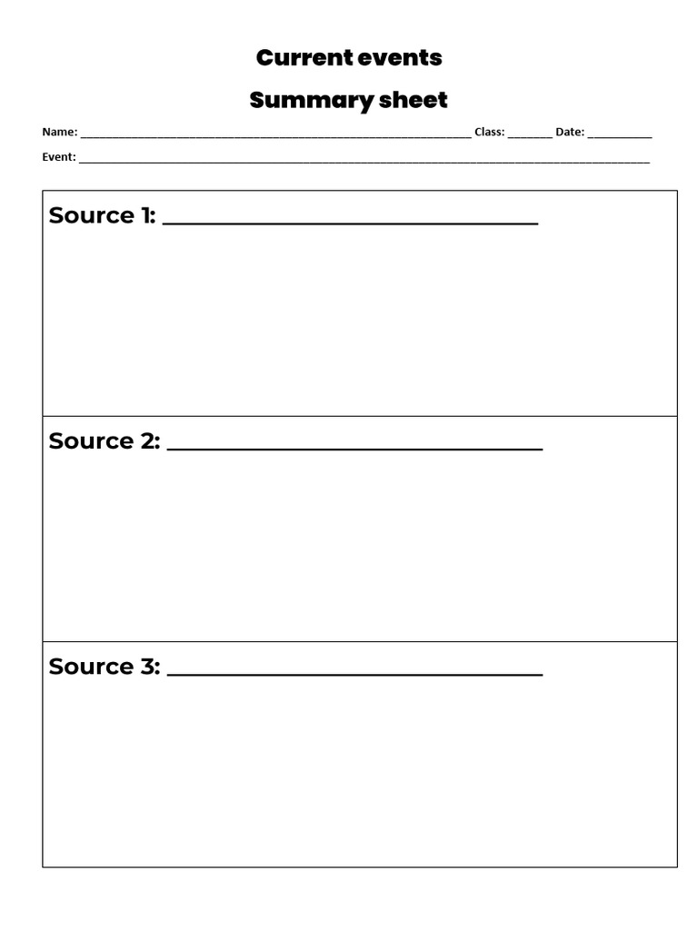 2025 Events Summary Sheet | PDF