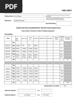 Aya Time Sheet | PDF | Payroll | Labor Relations