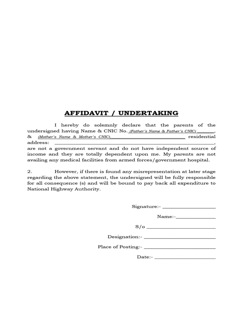 Affidavit For Parents | PDF