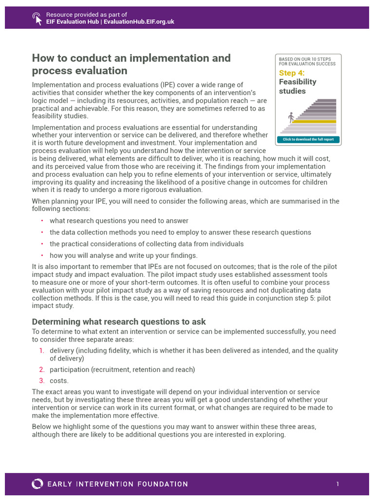 IPE Implementation and Process Evaluation | PDF | Evaluation | Qualitative Research