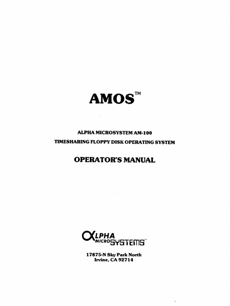 AMOS OperatorsManual | PDF