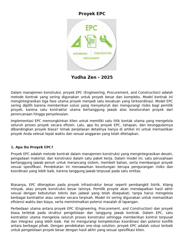 Proyek EPC | PDF