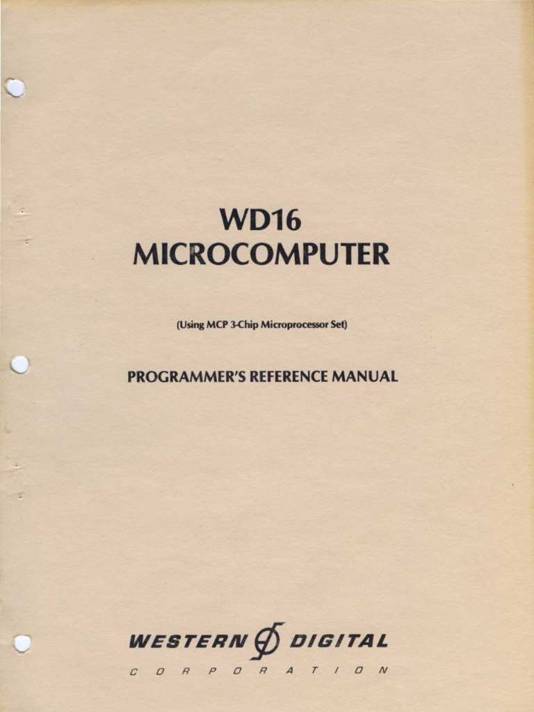 WD16 Microcomputer Programmer Manual | PDF | Computing | Computer Science