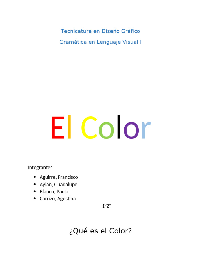 Investigacion del Color Gramatica | PDF | Color | Ligero