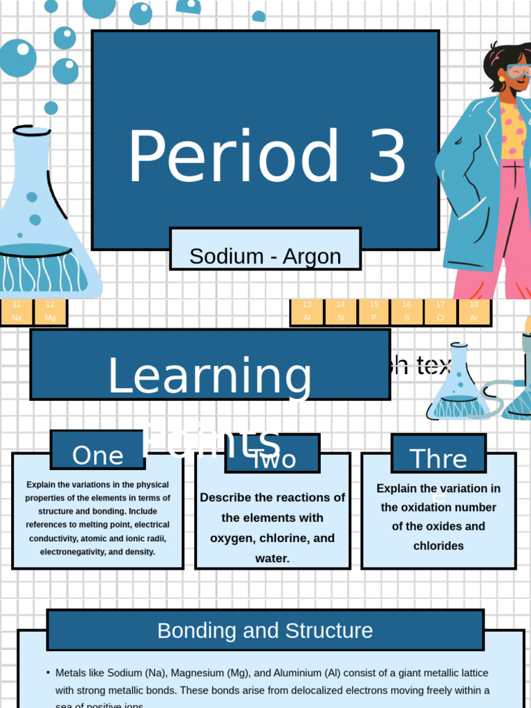 Period 3 Elements: Properties & Reactions | PDF | Ion | Chemical Bond