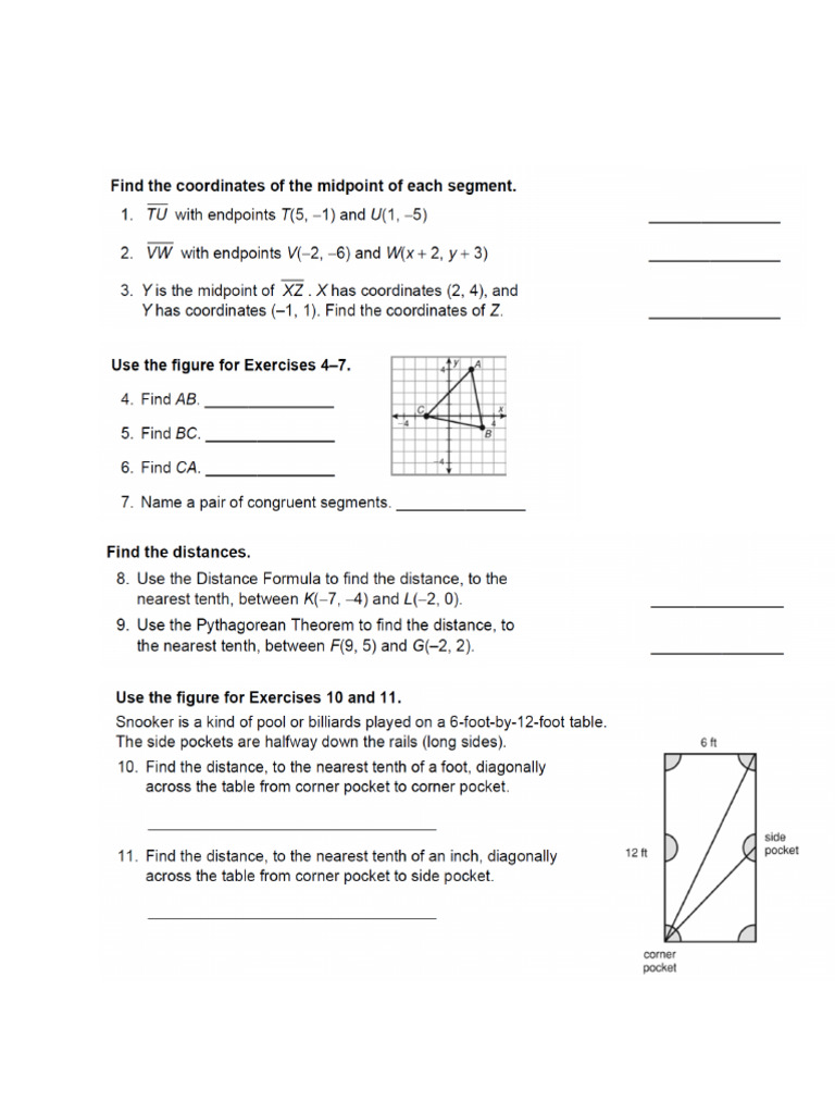 Geometry 1.2 Worksheet | PDF