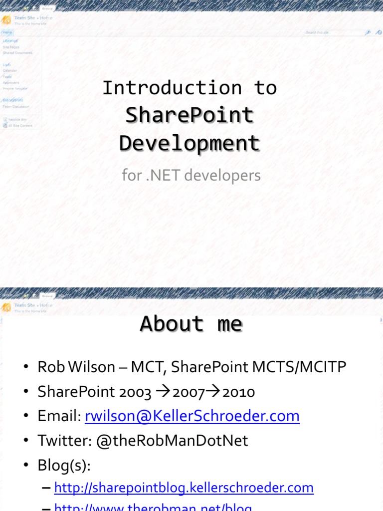Introduction To: Sharepoint Development | PDF | Microsoft Silverlight ...