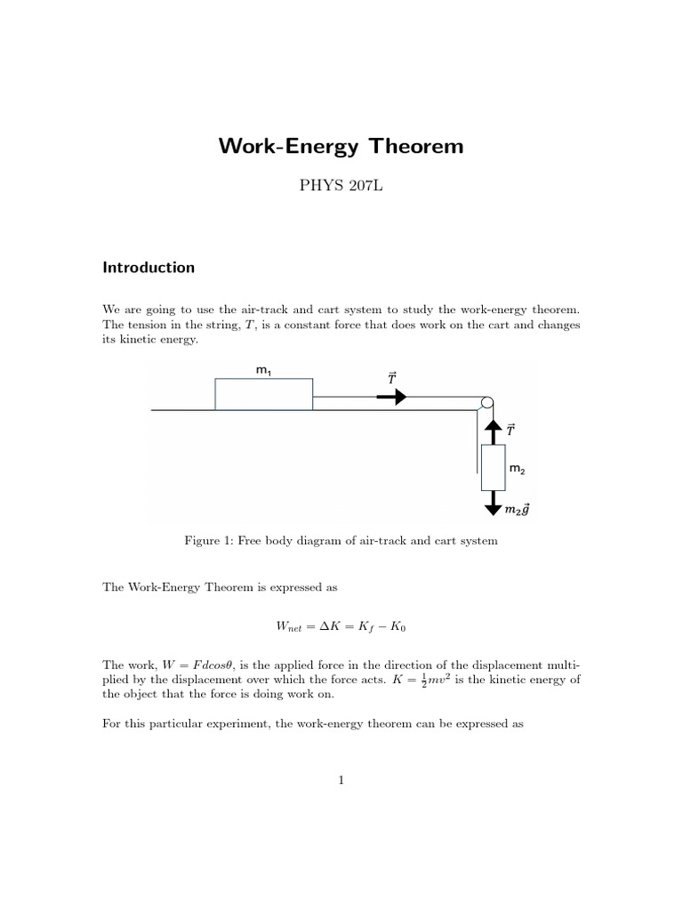 PHYS207L - Lab 7 - Work Energy Theorem | PDF | Force | Velocity